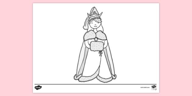 FREE! - Snow Queen Colouring Sheet | Twinkl Resources
