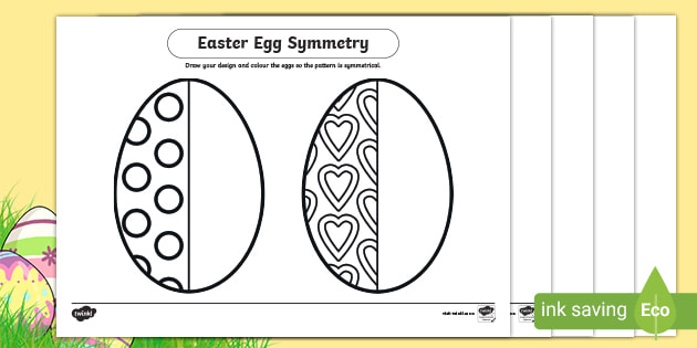Symmetrical Patterns | Easter Egg Symmetry Activity Pack