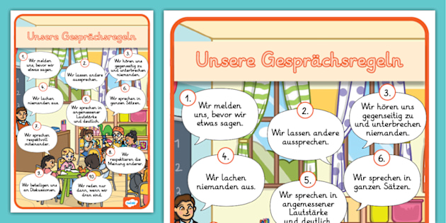 Plakat Mit Den Regeln Für Die Grundschule