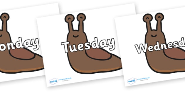 Days of the Week on Slugs (teacher made)
