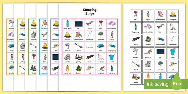 Australian Camping Bingo (teacher made)