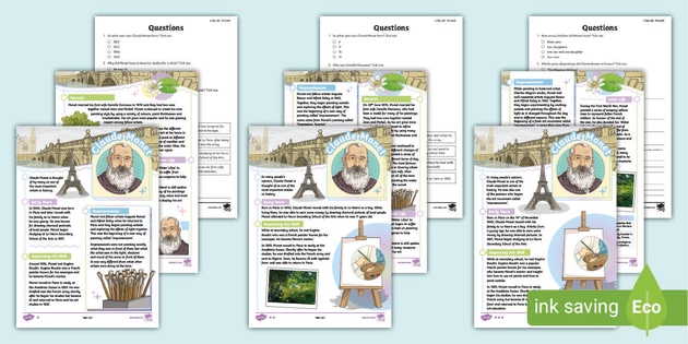 KS2 Claude Monet Differentiated Reading Comprehension