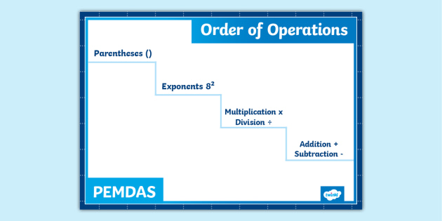 Order of Operations Stair Model Poster (teacher made)