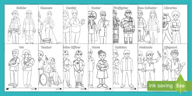 People Who Help Us Colouring 2 Teacher Made