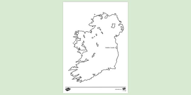 FREE! - Map of Ireland Showing Dublin Castle Colouring Sheet