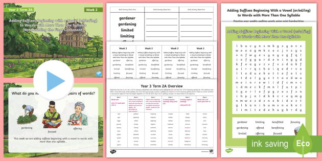 Year 3 Term 2A Week 2 Spelling Pack - Spelling Lists, Word