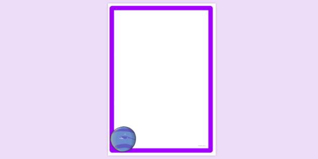 FREE! - Simple Blank Neptune Page Border | Page Borders | Twinkl
