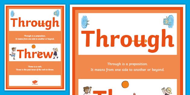 Through and Threw Homophones Display Poster (teacher made)