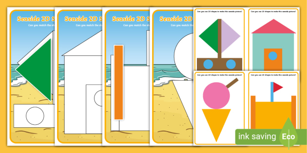 👉 Seaside 2D Shape Build a Picture Activity