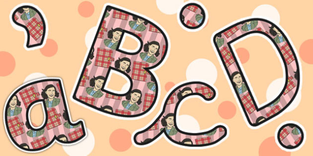 Anne Frank Themed Size Editable Display Lettering - anne frank