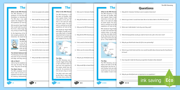 RRS Discovery Differentiated Reading Comprehension Activity