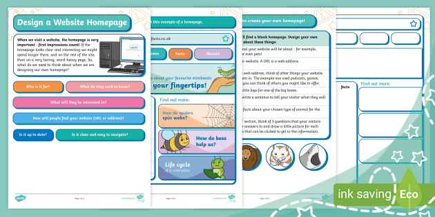 Design Your Own Homepage (Ages 5 - 7) (Teacher-Made)