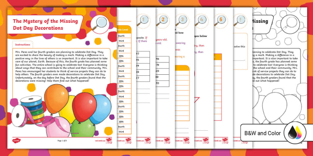 The Mystery of the Missing Dot Day Decorations Math Project