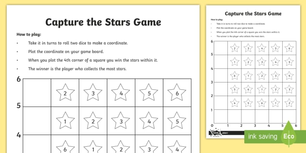 Capture the Stars Coordinates Game (teacher made)