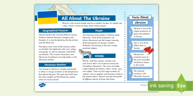 KS2 Ukraine Fact File (teacher made)
