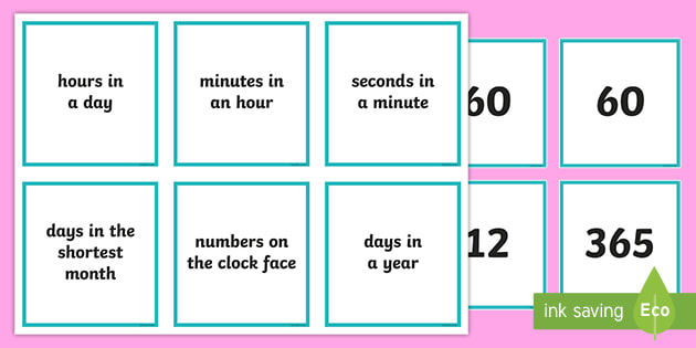 Time Facts Matching Cards (teacher made)
