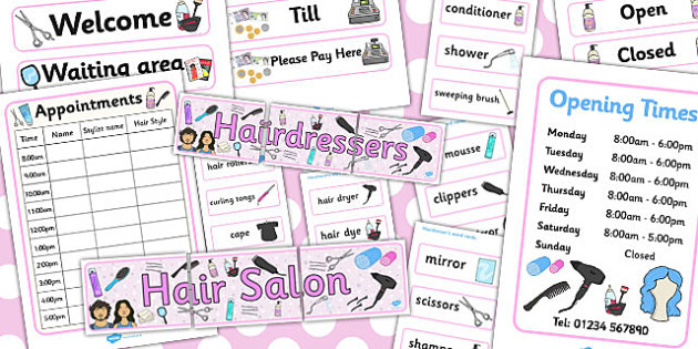 Hairdressers/Salon Role Play Pack - Hairdresser Role Play, salon