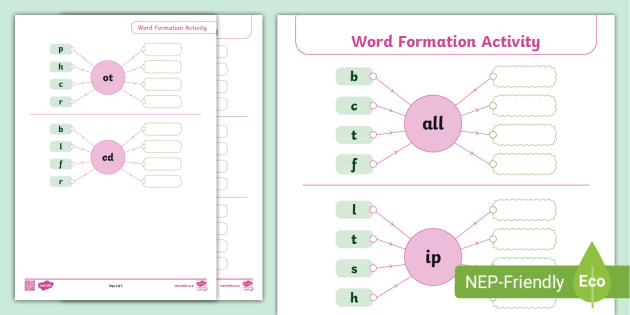 Word Formation Activity Worksheet (teacher made)