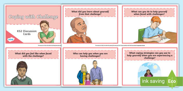 KS2 Coping with Challenge Discussion Cards (teacher made)