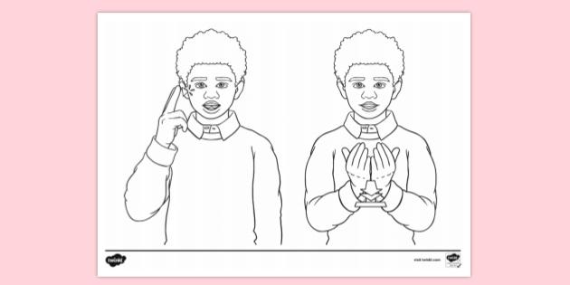 FREE! - BSL Child Deaf Studies Colouring | Colouring Sheets