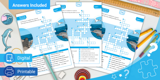 World Ocean Day Crossword - AL - Kids - Twinkl Puzzled