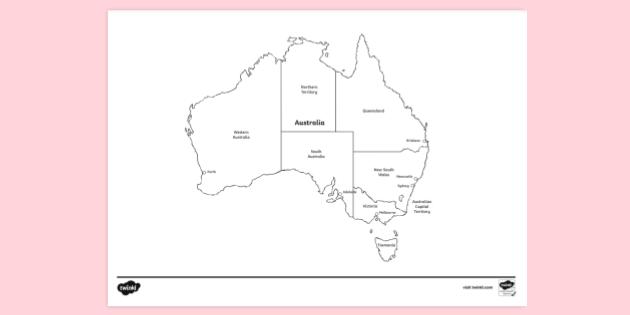 FREE! - Australia Map Colouring Sheets | Colouring Pages
