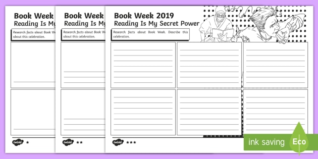 * NEW * Book Week Writing Frames
