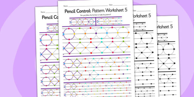 Pencil Control Pattern Worksheet 5 (teacher made)