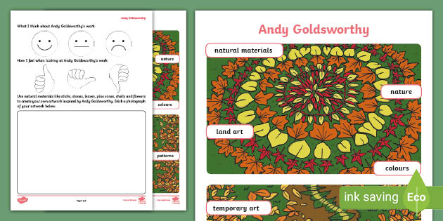 Looking at Art - Andy Goldsworthy Worksheet (teacher made)