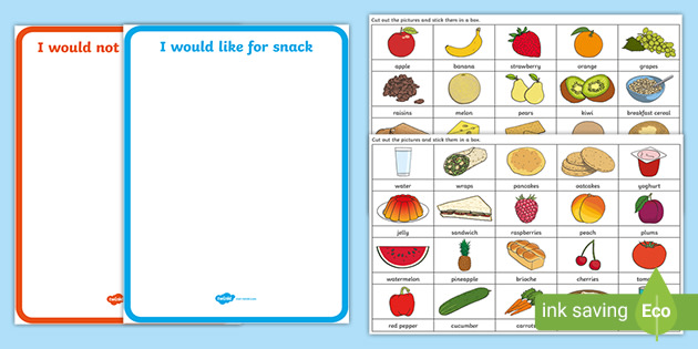 Snack Sorting Cards (teacher made)
