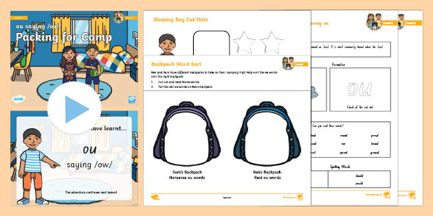 Phonics: Level 5: Week 8: Lesson 1 Pack: 'ou' saying /ow/