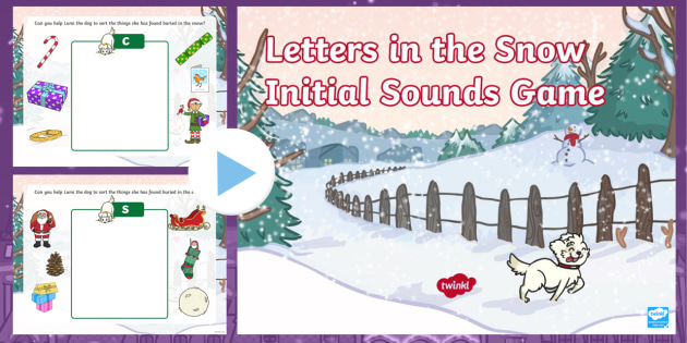 Letters in the Snow Initial Sounds PowerPoint Game