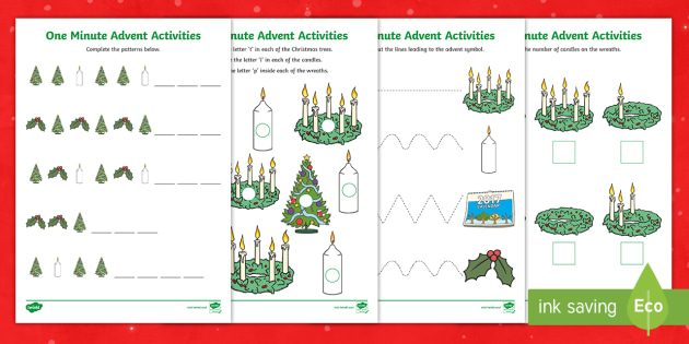P1 One Minute Advent Worksheet / Worksheets