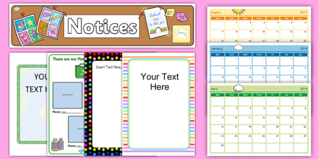 School Noticeboard Display Pack