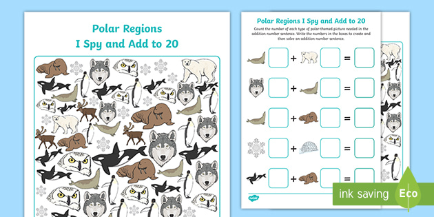 👉 Polar Regions I Spy and Add to 20
