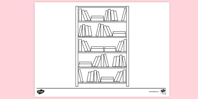 FREE! - Bookshelf Colouring Sheet | Colouring Sheets