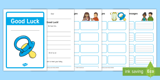 Maternity Leave Blue Activity Booklet (teacher made)