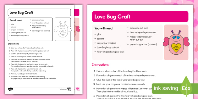 Love Bug Craft Template Activity Resource for Kids | Twinkl