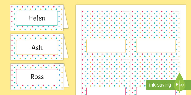 Spotty Themed Party Place Names (teacher made)