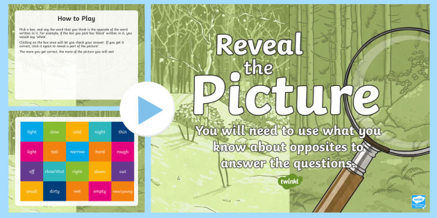 Hide and Reveal Game PowerPoint Template | Show the Picture