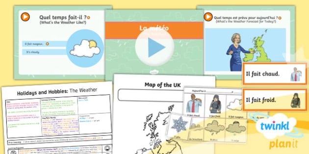 French weather phrases - Holidays and Hobbies: Lesson Pack 2