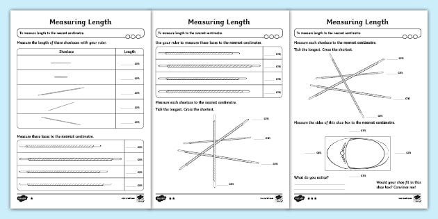 👉 Maths Measuring Length and Height in cm Worksheets