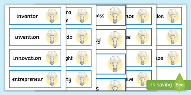 Inventor Word Cards (teacher made)