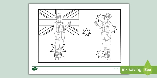 Australian ANZAC Colouring In (teacher made)
