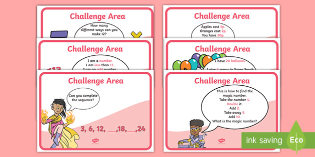 Challenge Area Cards Booster Numeracy (teacher made)