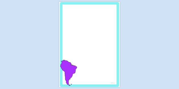 * NEW * Simple Blank South America Page Border | Twinkl
