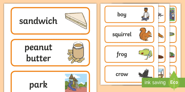 Word Cards to Support the Teaching of The Disgusting Sandwich