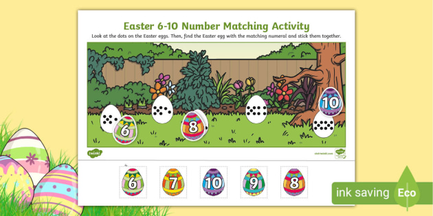 Easter 6-10 Number Matching Activity (teacher made)