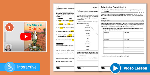 Interactive PDF and Video Reading Comprehension: Ancient Egypt Activity ...