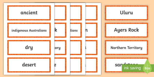 Uluru Word Cards